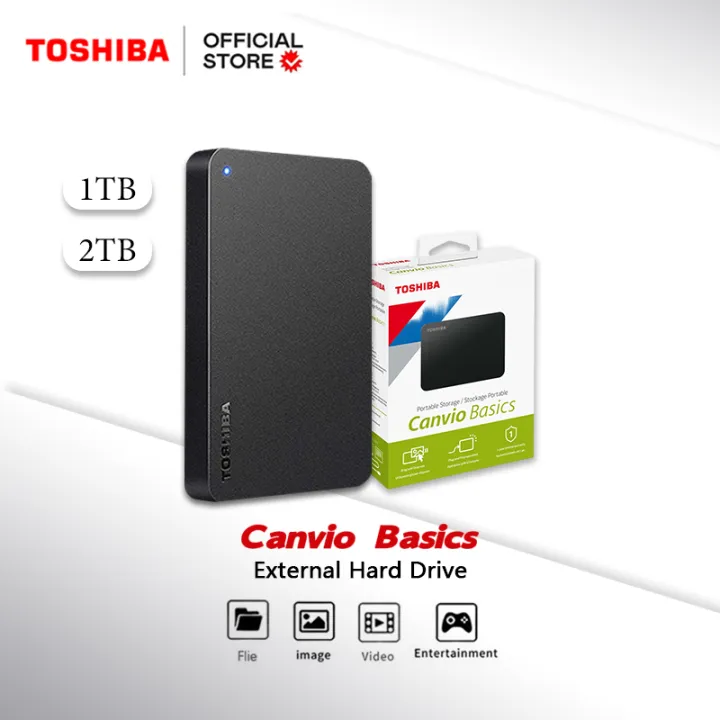 Toshiba External Hard Drive HDD Canvio Basics Enclosure USB 3.0 External Storage Hard Disk 1TB ...