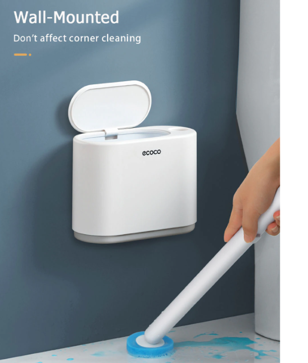 Wall-Mounted Disposable Toilet Brush Set - No Drilling Required 360 ...