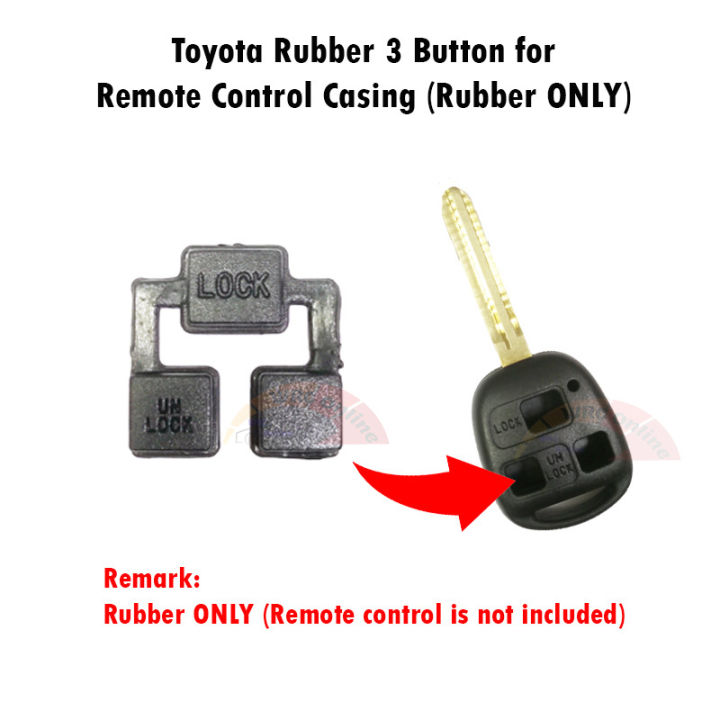 Toyota Rubber 3 Button for Remote Control Casing (1pc) | Lazada