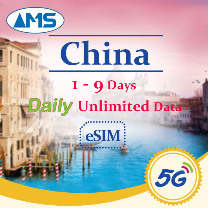 China esim 1-9 Days Daily 5G High Speed Data Unlimited Data China SIM ...