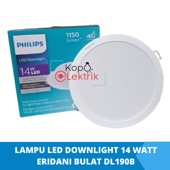 Lampu Led Downlight Philips Eridani DL190B 14 Watt / 14w - Bulat ...