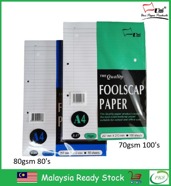 Foolscap Paper A4 Broad Line Single Line 80 Sheets 80gsm / 100 Sheets ...