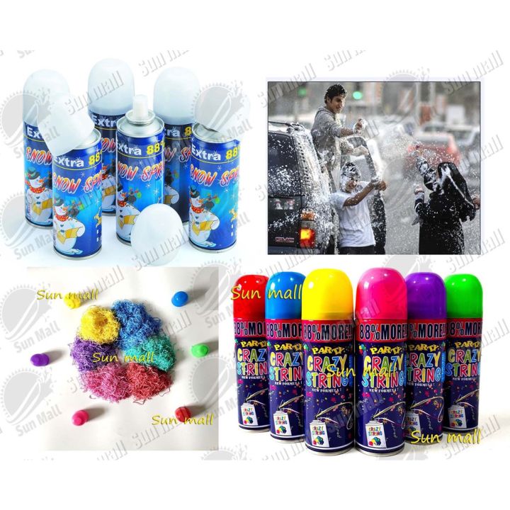 Party Snow and Party String Spray Happy Birthday Wedding Christening ...