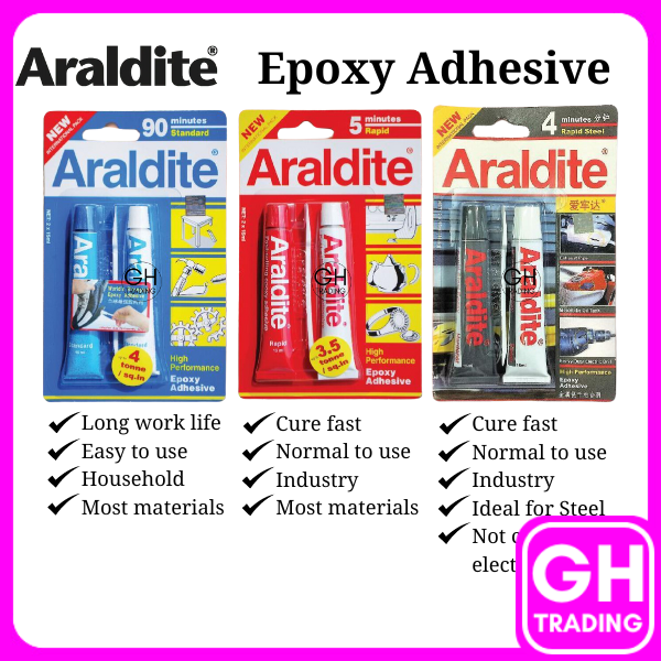 Araldite Epoxy Adhesive Gam Besi Paling Kuat Gam Plastik Gam 2 Tan Besi ...