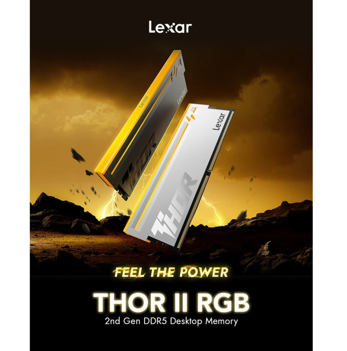 Lexar THOR RGB 2nd Gen DDR5 Desktop Memory 32GB (2x16GB) 6000Mhz CL38 ...