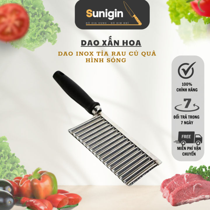 Dao xấn hoa chuyên dụng, dao inox tỉa rau củ quả hình sóng, dao làm đồ ...