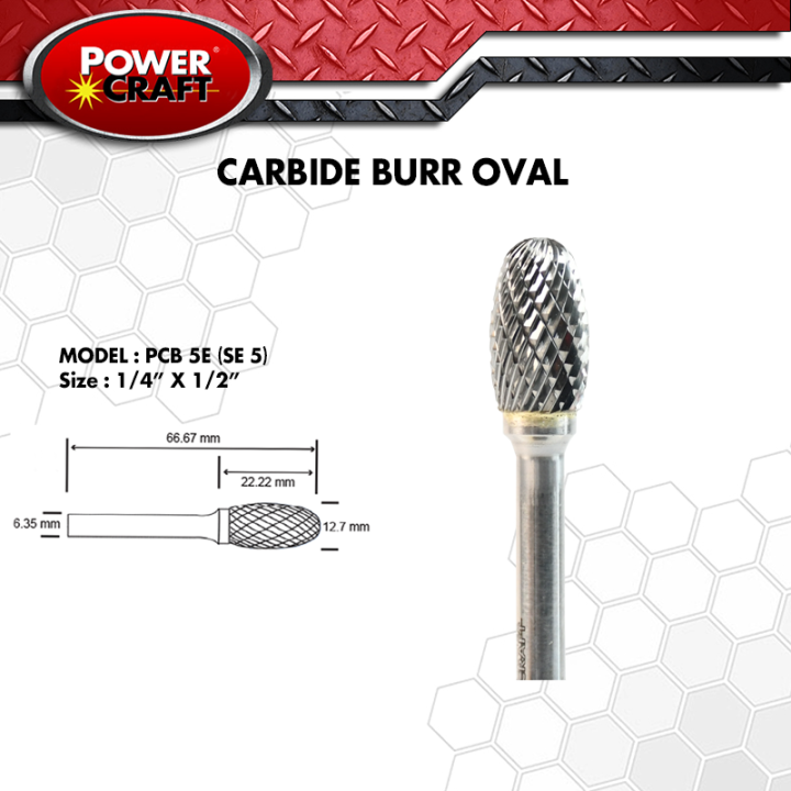 Carbide Burr Oval 1/4 X 1/2" Powercraft PCB 5E | Lazada PH