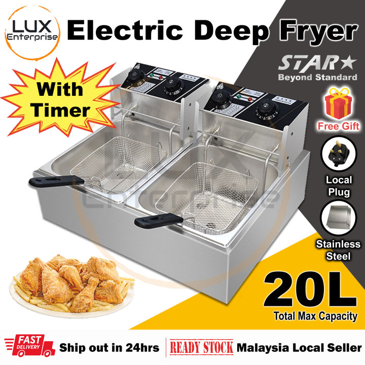 🔥READY STOCK🔥Ship in 24Hrs🔥 Electric Deep Fryer Stainless Steel Double ...
