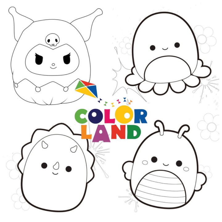 Squishmallow - Set 10 Tờ Tranh Tô Màu A4 A5 Dành Cho Màu Sáp, Màu Chì ...