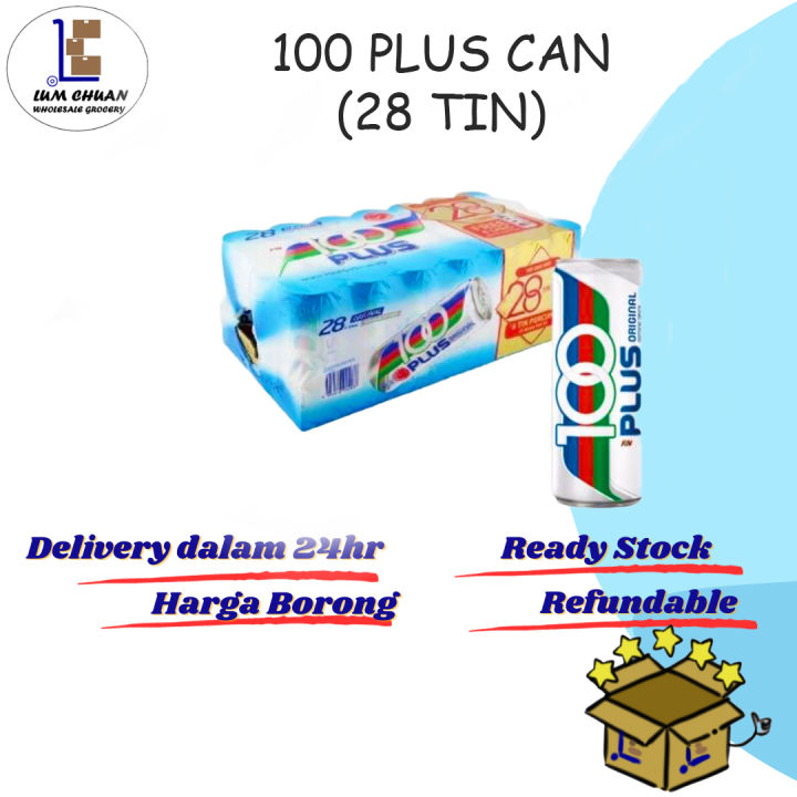 100 plus Can Original 325mlx(24+4)tin/carton | Lazada