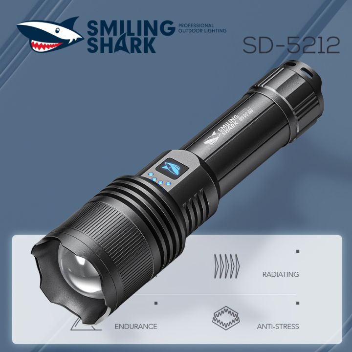 《429》Smiling Shark Torchlight Led M80 10000LM Super Bright Flashlight ...