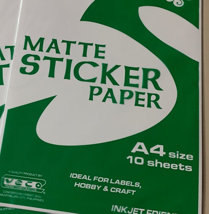 Sticker Paper Veco Elit A4 size High Gloss/Matte | Lazada PH