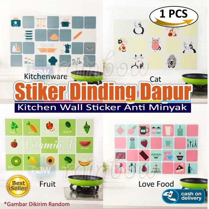 1 PCS Wall Stiker Wallpaper Dapur ALUMUNIUM FOIL Anti Minyak Anti Api ...