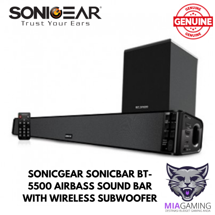 SONICGEAR SONICBAR BT-5500 AIRBASS SOUND BAR WITH WIRELESS SUBWOOFER ...
