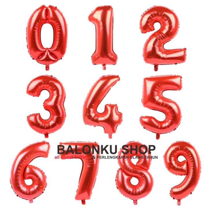 Balon Foil Angka Jumbo Merah 80 Cm / Balon Angka Jumbo 80cm | Lazada ...