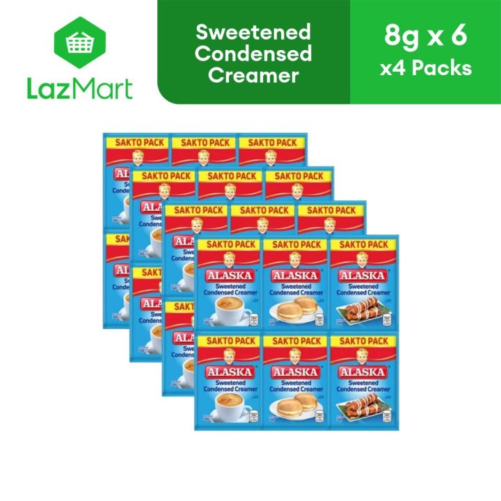 Alaska Sweetened Condensed Creamer Sakto Pack 38g X 6 - Pack of 4 ...