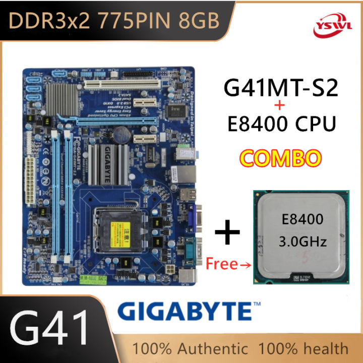 สำหรับ Gigabyte G41MT-S2เมนบอร์ด DDR3 (Wiht ฟรี Intel E5700หรือ E8400 ...
