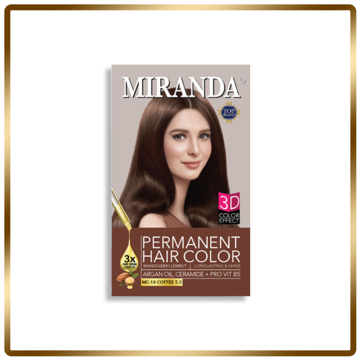 Pewarna Rambut Miranda MC-18 Coffee Paket Miranda + Set Mangkok Semir ...