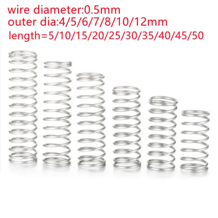 10-20pcs wire diameter 0.5mm OD 4mm to 12mm Stainless Steel Micro Small ...