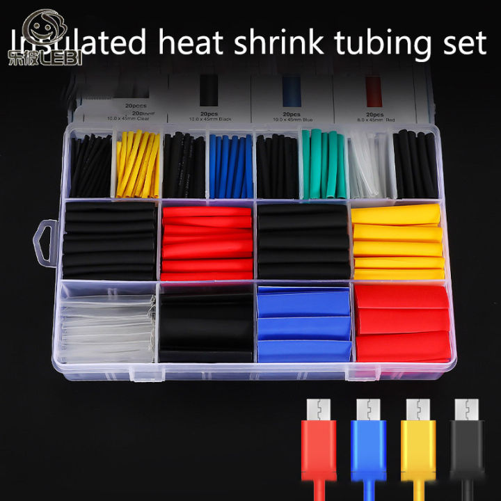 LEBI【จัดส่งฟรี】การป้องกันทางสิ่งแวดล้อมชิ้นกล่อง580แขนหดความร้อนผสมสี ...