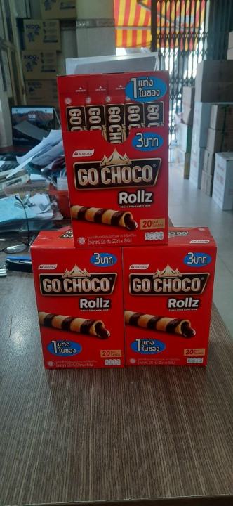 Bánh ống quế kem socola Go Choco Rollz - hộp 24 thanh 320g | Lazada.vn