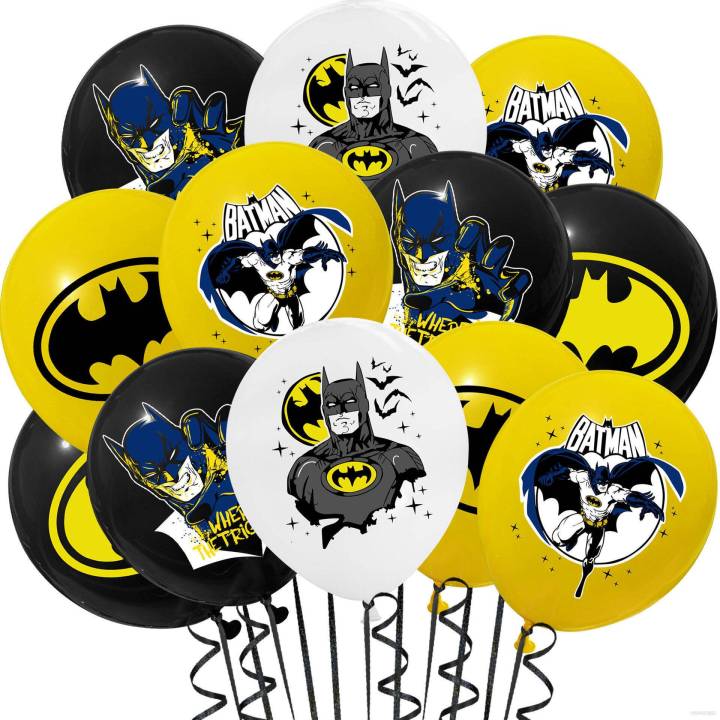 12PCS Superhero Batman Theme 12 inch latex balloons birthday party ...
