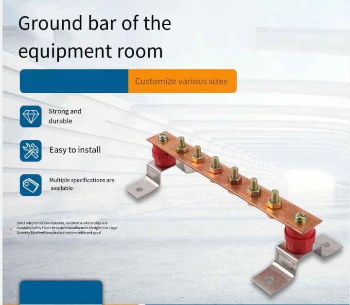 3x30 Red Copper Grounding Busbar Grounding Copper Bar Grounding Busbar ...