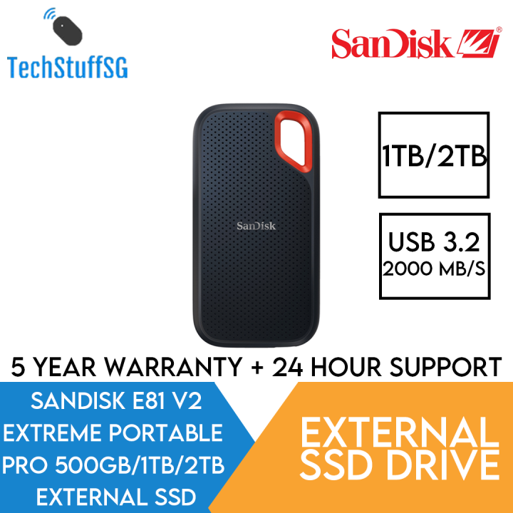 [Free Gift] Sandisk E81 Extreme Pro Portable V2 External SSD USB 3.2 ...