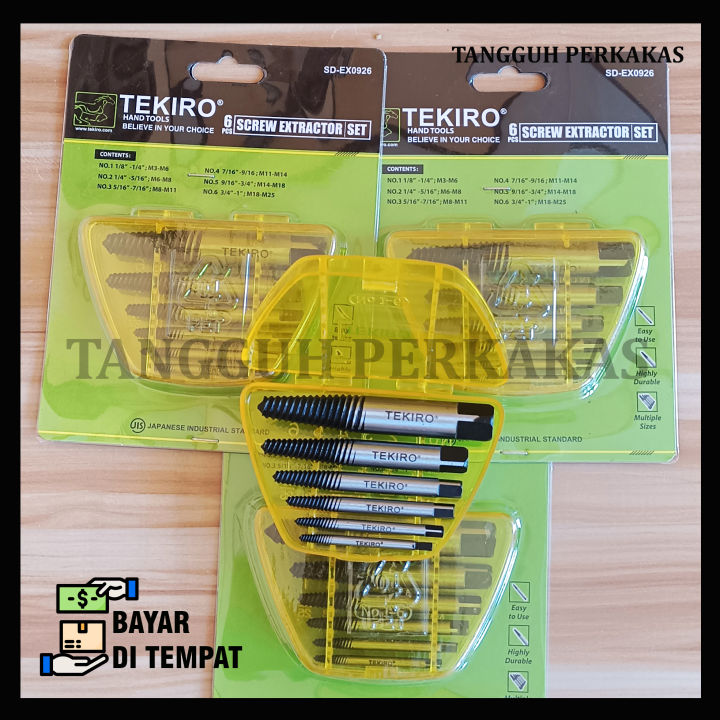 Tap Balik Tekiro 6pcs Buka Baut Patah Screwdriver Extractor Set ...