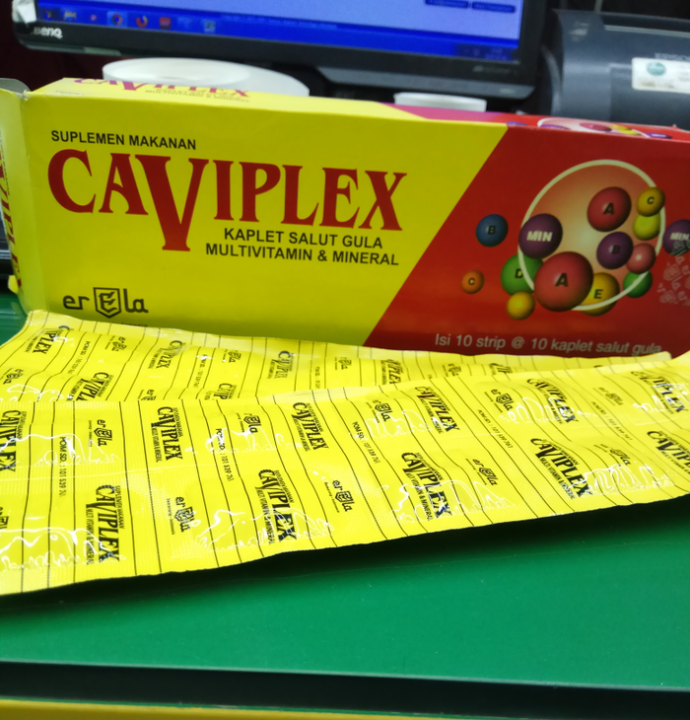 CAVIPLEX KAPLET SALUT GULA MULTIVITAMIN DAN MINERAL 1 STRIP ISI 10 ...