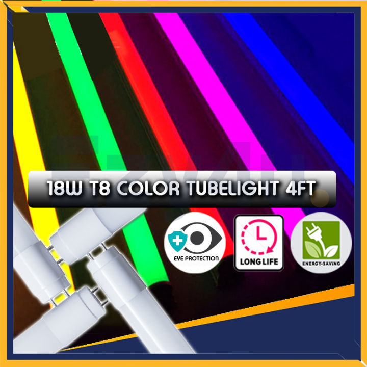 T8 18W 4FT LED COLOUR TUBE LIGHT TIUB LAMPU WARNA KEDAI MAKAN RGB RED ...