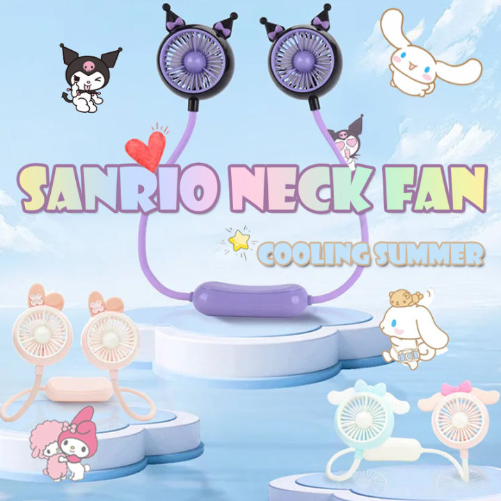 Sanrio My Melody Portable Hanging Neck Fan Summer Cinnamoroll Kuromi 2 ...