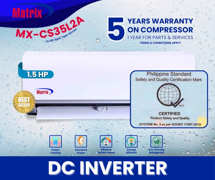 Matrix Aircon Shop PH - MX-CS35L2A Matrix 1.5HP Inverter Split Type ...