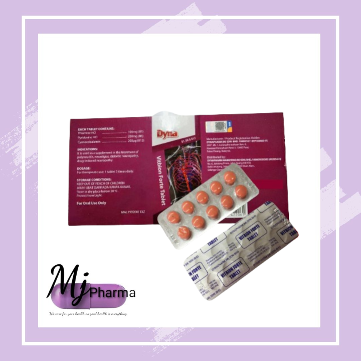 Vitbion Forte tablet 10s per strip contains Vit B1, Vit B6 and Vit B12 ...