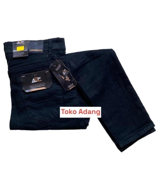 Celana Panjang Jeans Pria Dewasa Warna Hitam Polos Biru Blit Muda Navy ...
