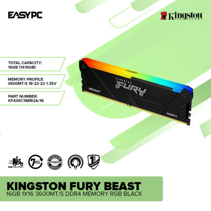 EasyPC | Kingston Fury Beast KF432C16BB2AK2/16 16gb 2x8 3200MT/s / KF436C18BB2A/16 16gb 1x16 ...