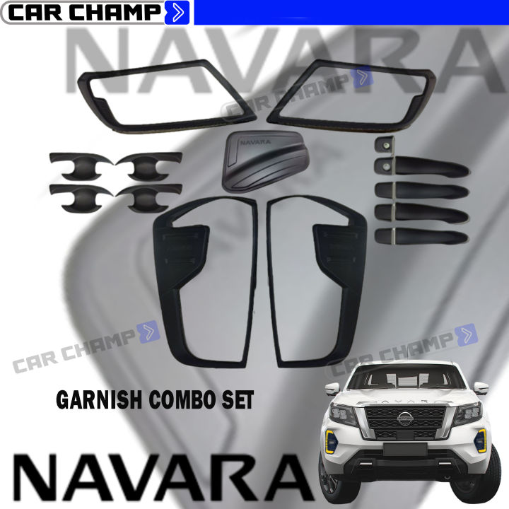 All New Nissan Navara 2021 to 2024 Garnish Combo set cover Matte Black ...