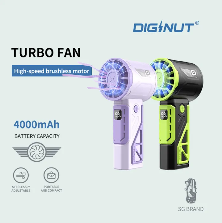 Diginut CL-38 Handheld Turbo Fan/ LED Digital Power Display/ Portable ...