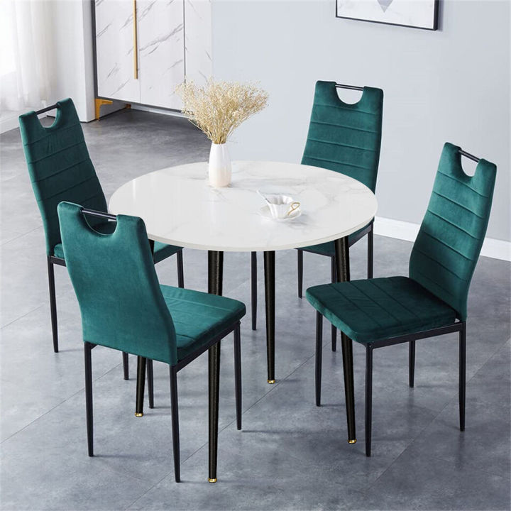 UNHO 32 Inch Round Marble Top Dining Table Kitchen Island Coffee Table ...