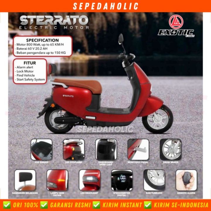 Sepeda Motor Listrik EXOTIC STERRATO Electric E Bike 800 Watt | Lazada ...