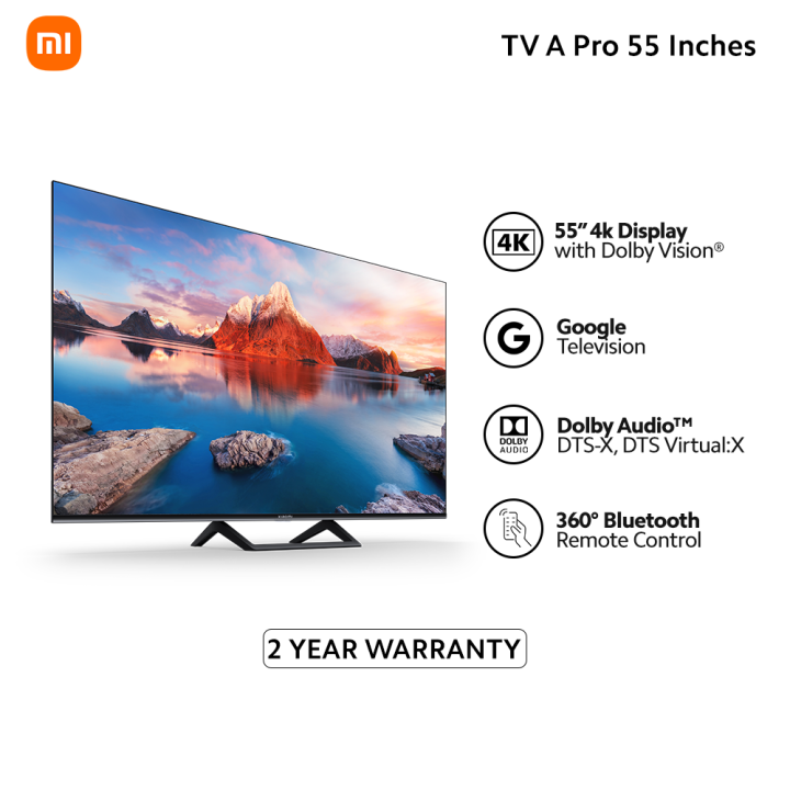 Xiaomi TV A Pro 55 inch 4K Ultra HD Dolby Vision Google TV Dolby Audio Premium Metallic Frame ...