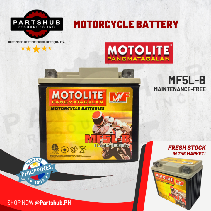 MOTOLITE MOTORCYCLE BATTERY MF5L-B MAINTENANCE-FREE (Click 125i ...