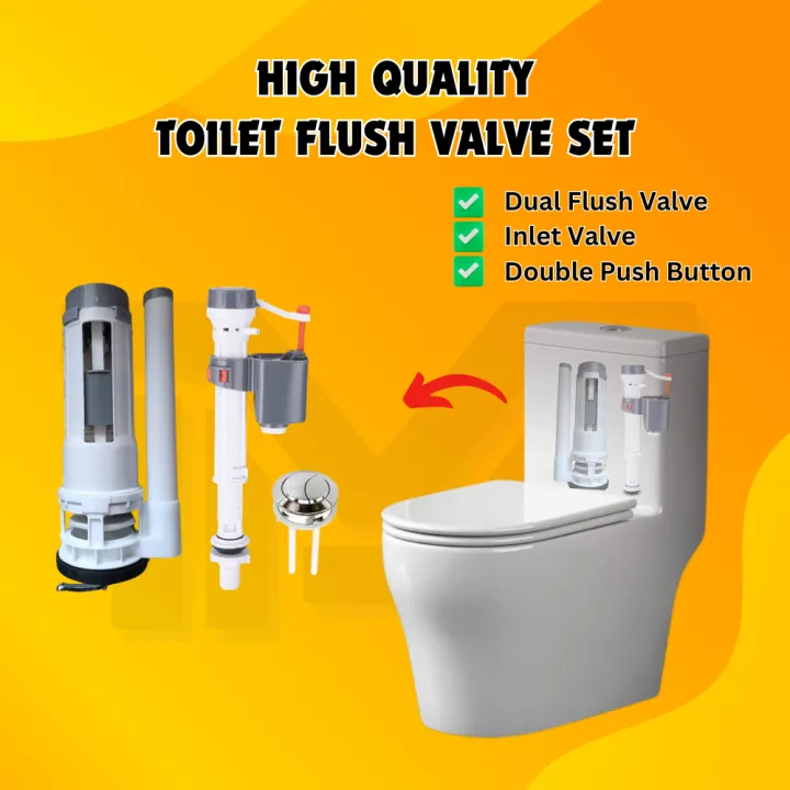 One Piece FULL Set Toilet Water Tank Valve Toilet Water Tank Flush ...