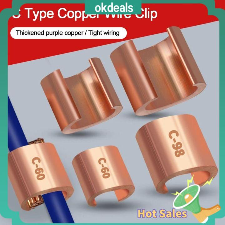 1Pc C Type Copper Wire Clip Card Middle Wire Connector Head Wire Cable ...