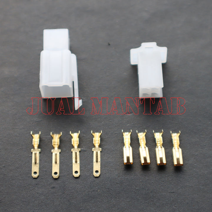 Socket + Skun Motor Mobil 4 PIN Mini - Soket Sambungan Kabel Male ...