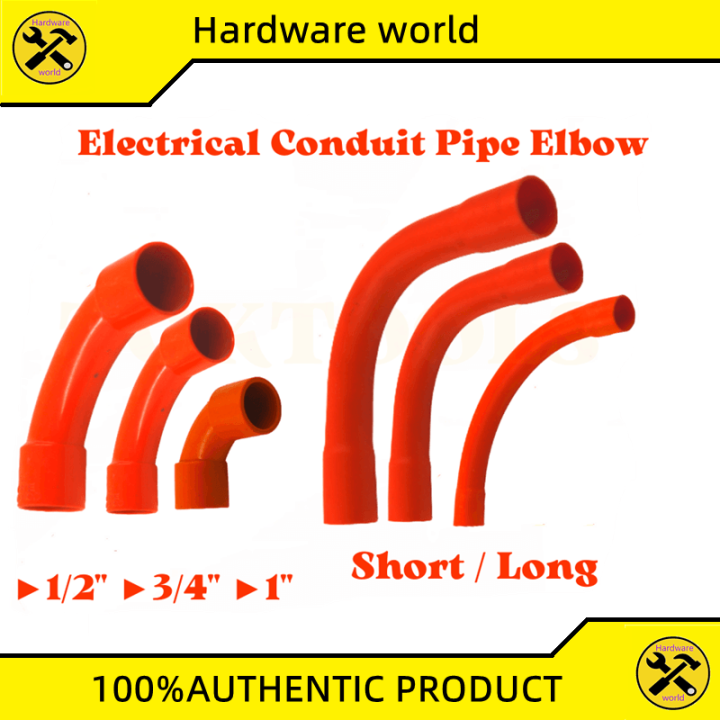 PVC Conduit Elbow Short / Long 1/2" 3/4" 1" Orange Electrical Conduit ...