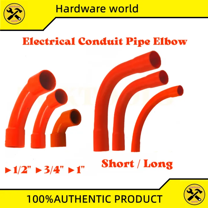 PVC Conduit Elbow Short / Long 1/2" 3/4" 1" Orange Electrical Conduit ...