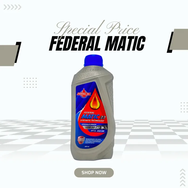 Oli Motor Matic Federal Matic 10W-30 800ml Federal Matic Full Synthetic ...