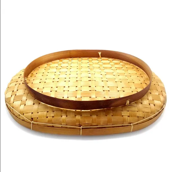 Piring anyaman bambu /piring serba guna/Tempat Lalapan Bambu ...