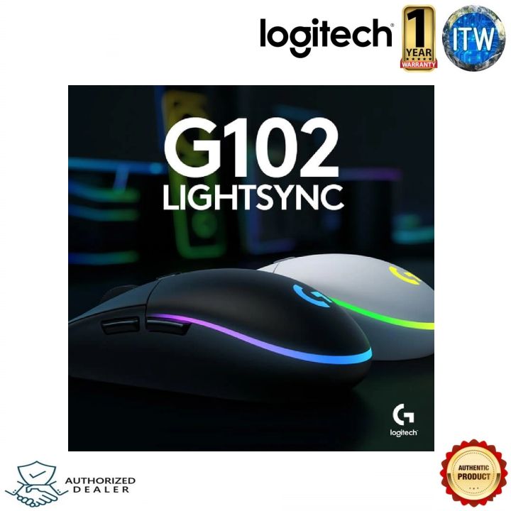 Logitech G102 LightSync Gaming Mouse with Customizable RGB Lighting, 6 Programmable Buttons ...